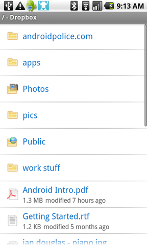 Detailed Preview/Review Of The Official Android Dropbox Client Beta