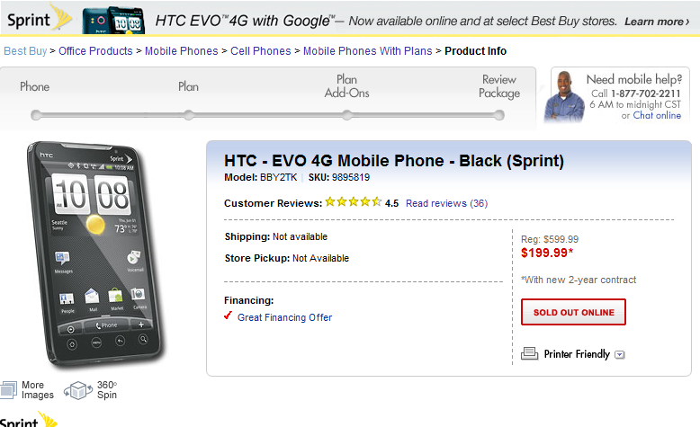 It’s A Hit! The EVO 4G Sells Out