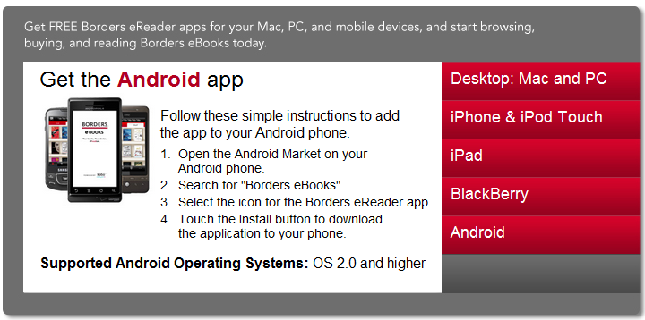 Borders Releases New eBook Reader App For Android Called Borders eBooks