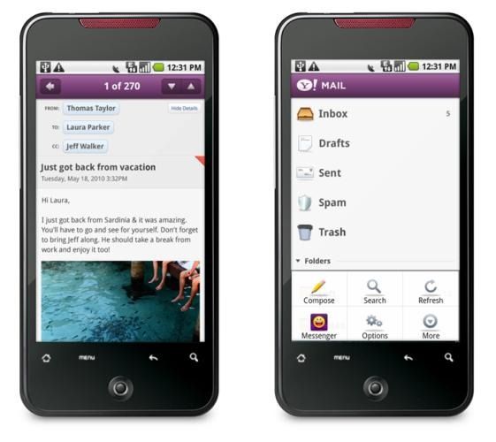 Yahoo Mail, Messenger, And Search Hit The Android Market