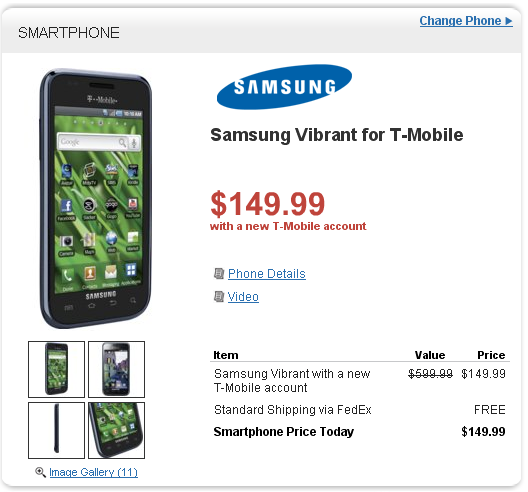 Samsung Vibrant Galaxy S Series Phone Now Available At T-Mobile's ...