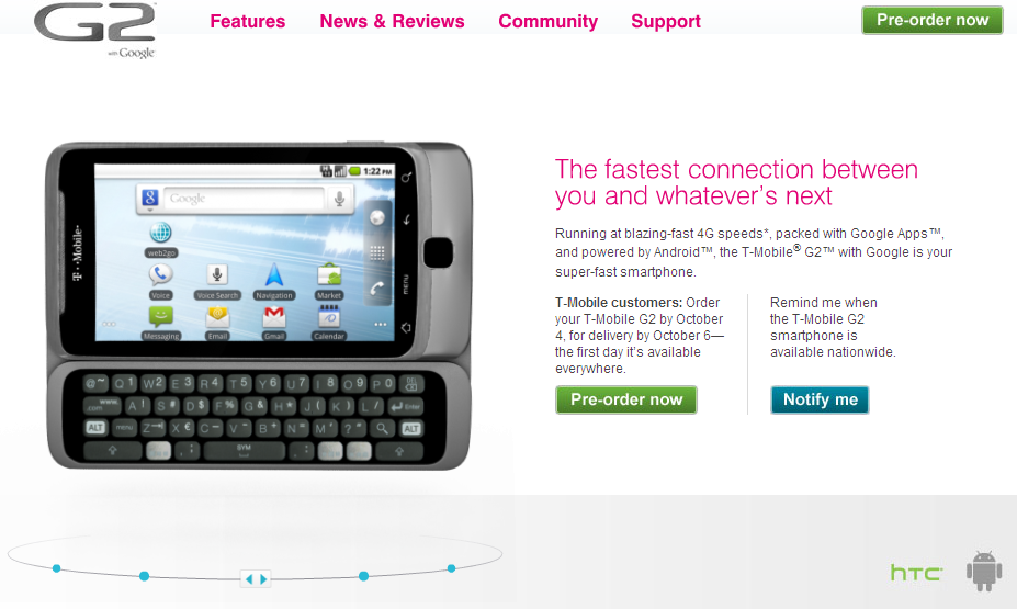 T-Mobile G2 Pre-Order Now Live For Existing T-Mobile Customers - $199. ...