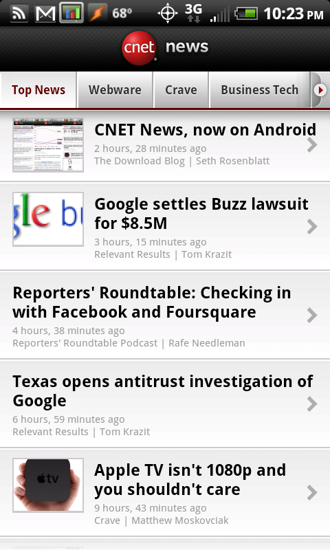 Official CNET News App Lands In The Android Market