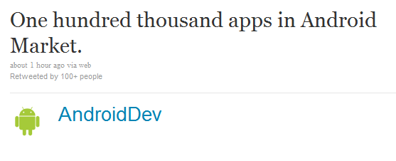 Android Market Officially Reaches 100,000 Applications