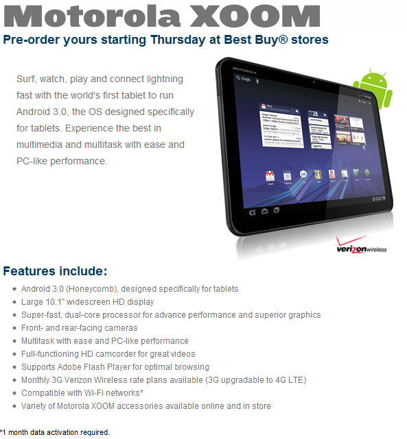 Best Buy Launches The XOOM Product Page - Price Jumps To $1,199.99, But ...
