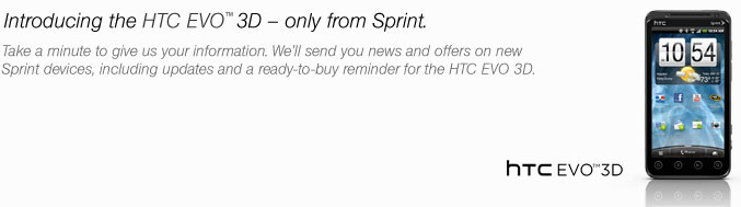 HTC EVO 3D and EVO View 4G Tablet Pages Appear On Sprint