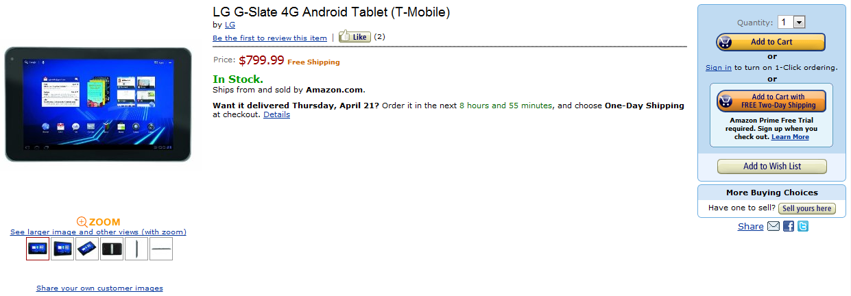 LG G-Slate Now Available At T-Mobile, Starting At $529.99 On-Contract ...