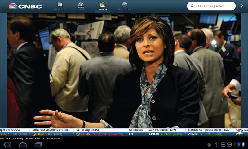 [Impressive App] NBC Universal Releases CNBC Real-Time For Honeycomb ...