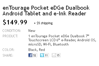 [Deal Alert] enTourage Pocket eDGe Dualbook Android Tablet/e-Ink Reader ...