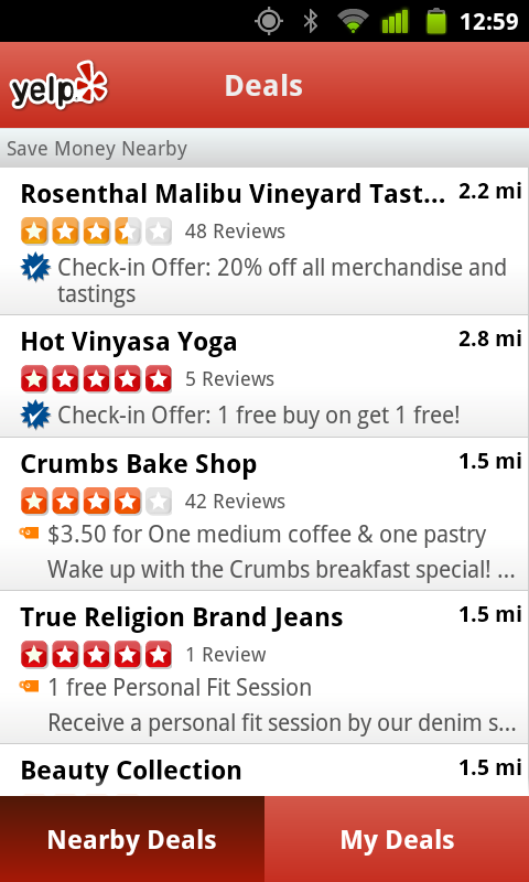 Yelp App Updated To Add New Groupon Now! Style "Deals" Feature