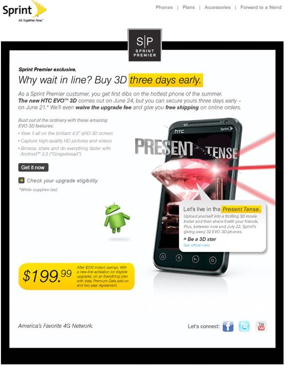 [Updated] Sprint Premier Customers, Get Your HTC EVO 3D Now For $199 ...