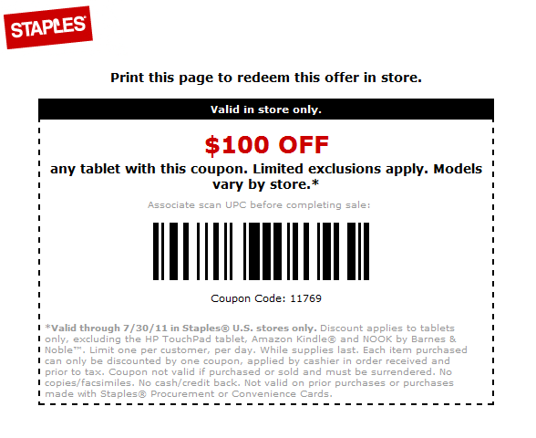 [Deal Alert] $100 Off Coupon For Any Tablet At Staples