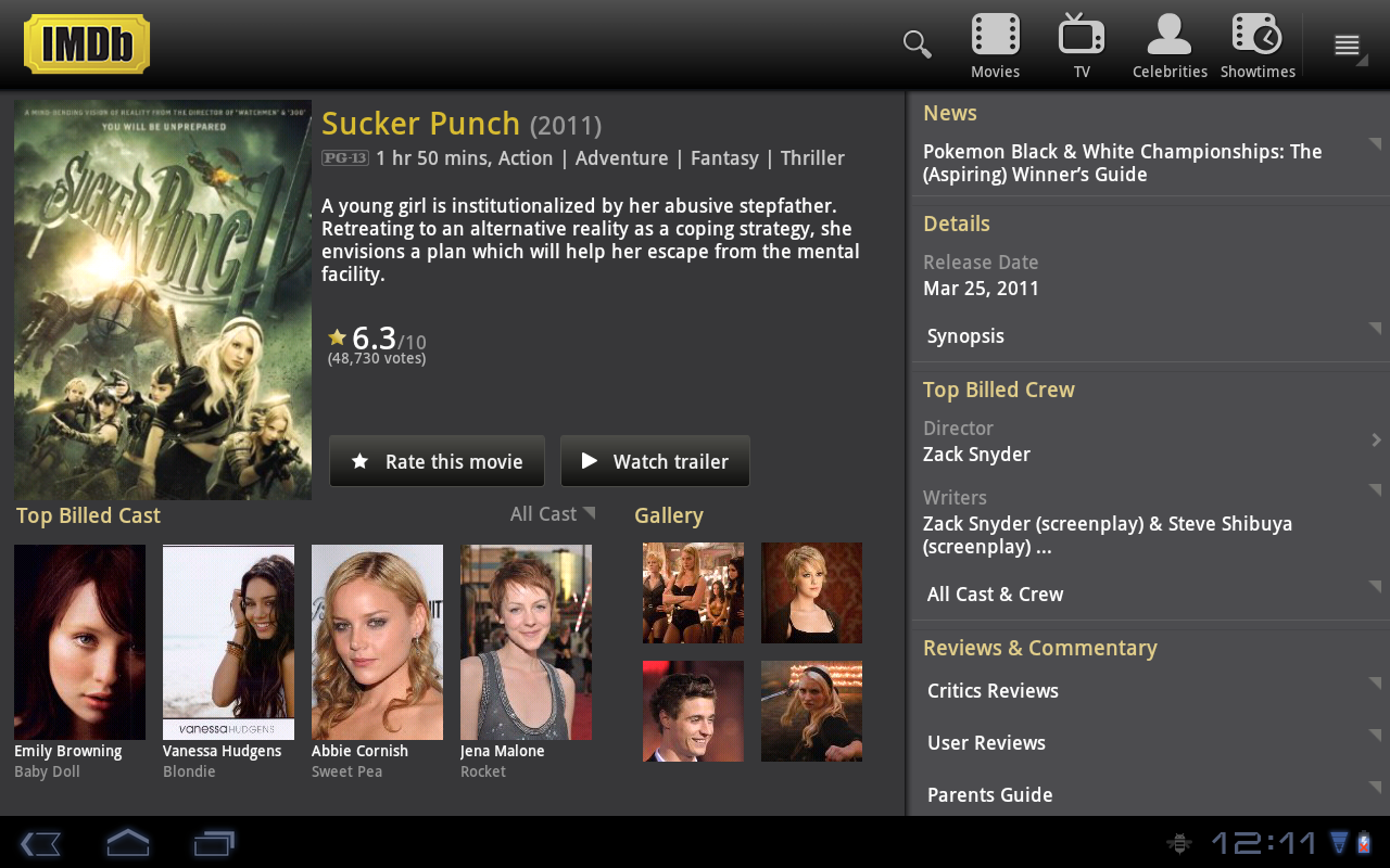 IMDb App Gets Update, Now Optimized For Honeycomb