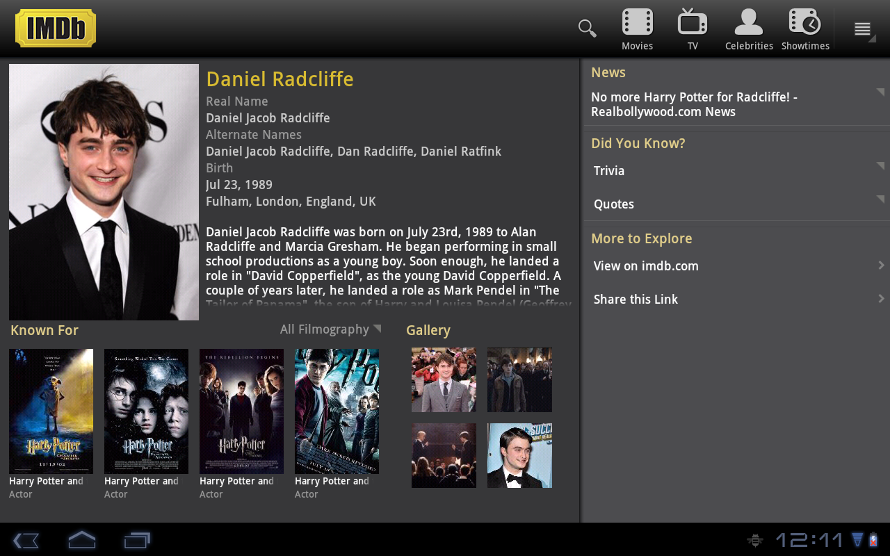 IMDb App Gets Update, Now Optimized For Honeycomb