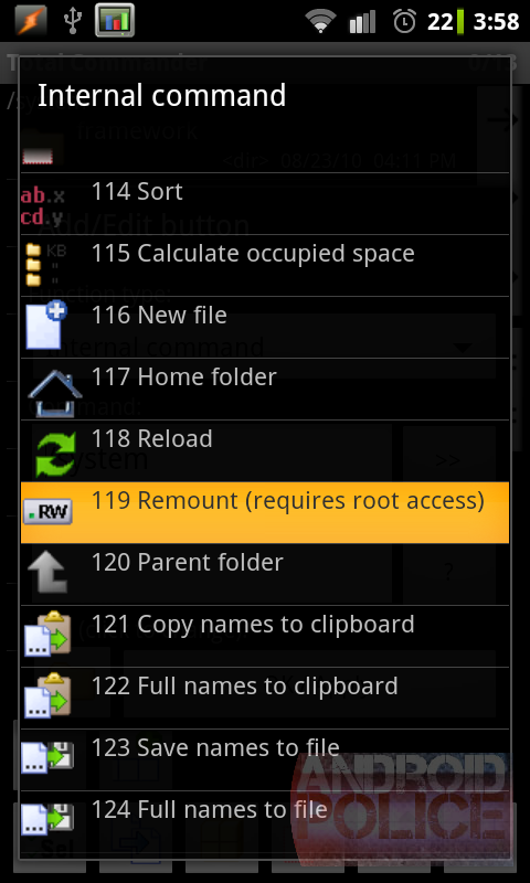 Tip How To Enable Writing To Read Only Partitions Remount Rw In Total Commander For Android