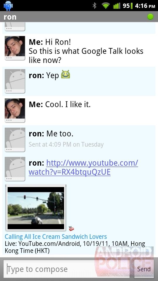 [Getting To Know Android 4.0, Part 2] Google Talk Gets A Facelift