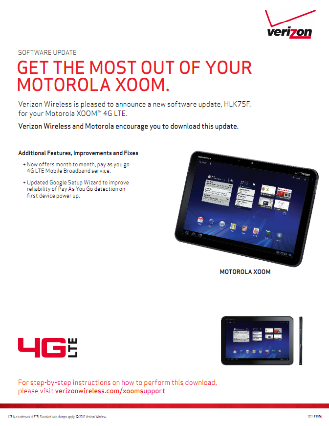 Here's What's New In Verizon's LTE XOOM Update HLK75F (Hint: It's Not ...