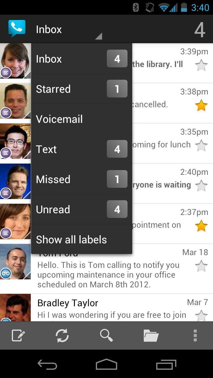 Google Voice App Updated, Brings Voicemail Integration For ICS Devices ...