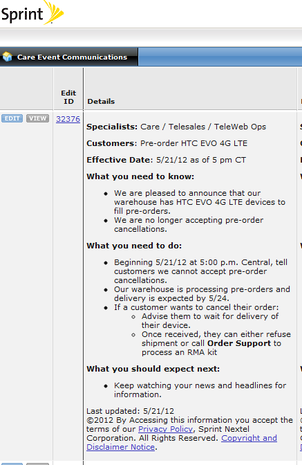 [Update: Sprint Confirms] The EVO 4G LTE Is Now Shipping To Sprint Pre ...