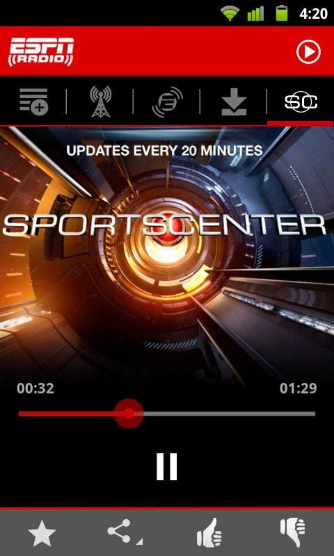 ESPN Replaces Its Old, Crappy ESPN Radio App With Brand New, ICS-Ready ...