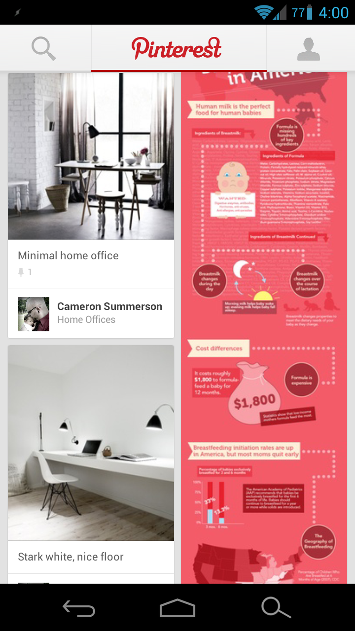 [Review] Pinterest For Android: A Perfectly Designed Android App (That ...