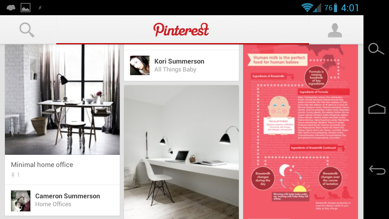 [Review] Pinterest For Android: A Perfectly Designed Android App (That ...
