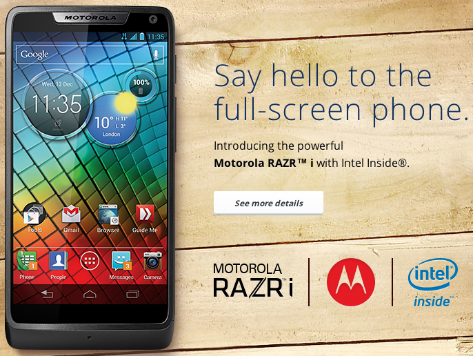 Motorola Announces The RAZR i With A 2GHz Intel CPU And 4.3-Inch ...