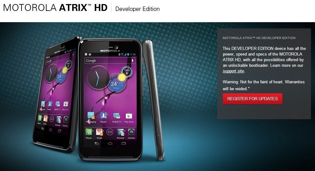 Motorola Announces ATRIX HD Developer Edition With Unlockable Bootloader