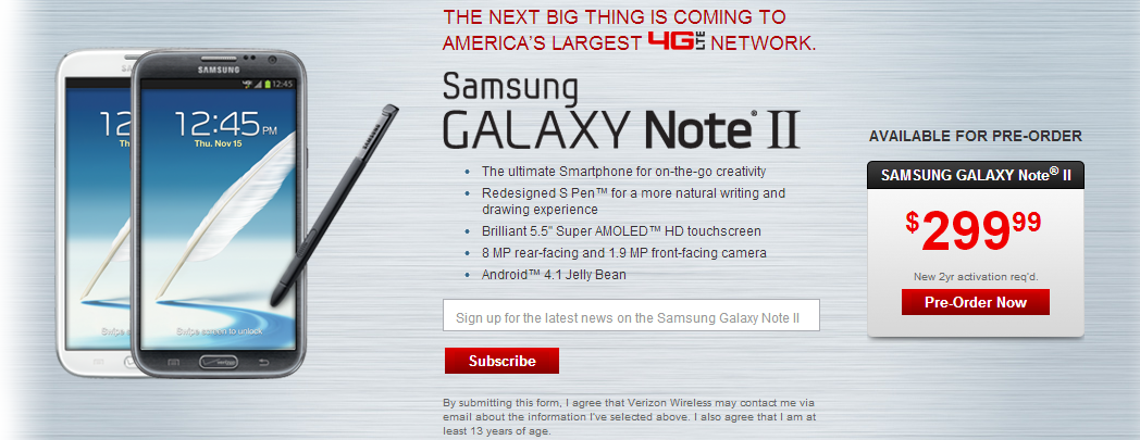 Verizon And Samsung Finally Announce The Galaxy Note II Release Date ...