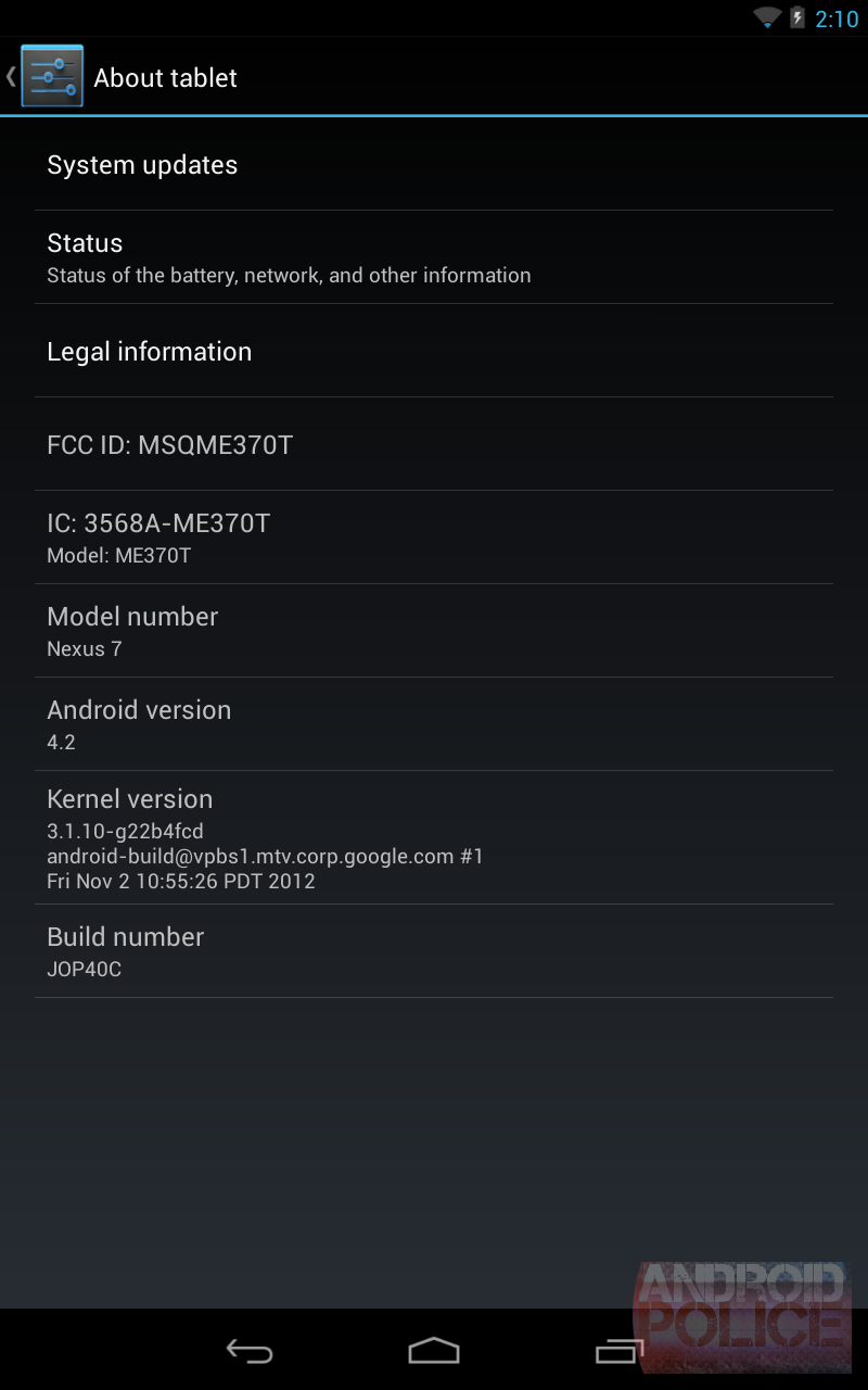 Android 4.2 (Build JOP40C) Rolling Out To The Nexus 7 Now – Manual ...