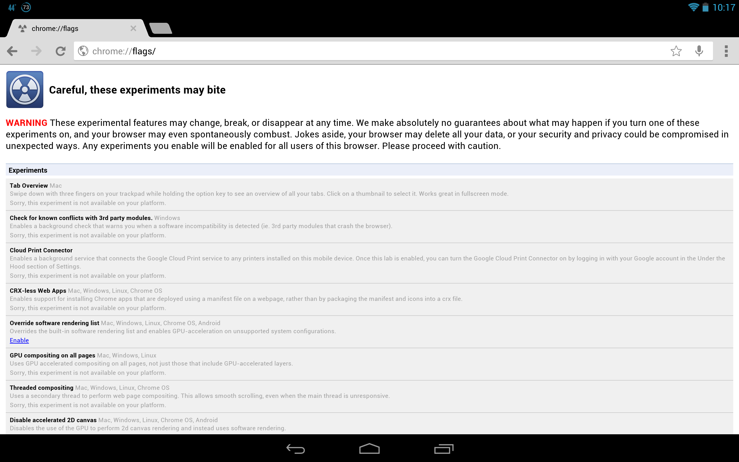 Chrome Beta Updated, Adds Support For chrome://flags
