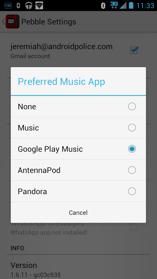 Official Pebble App Adds Music Player Selection, Should Work With Most ...