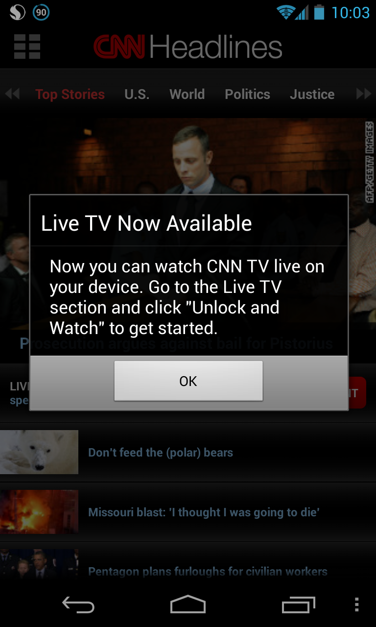 Official CNN App For Phones Updated With Live Video