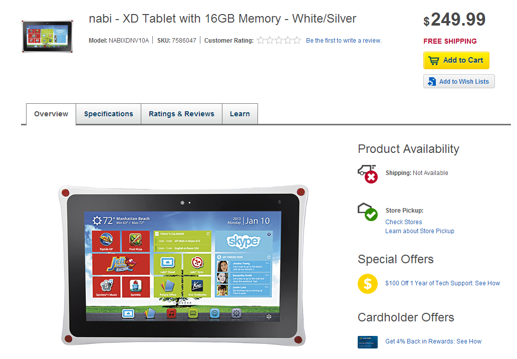 Fuhu Nabi Jr. And Nabi XD Both Available Now From BestBuy.com For $99 ...