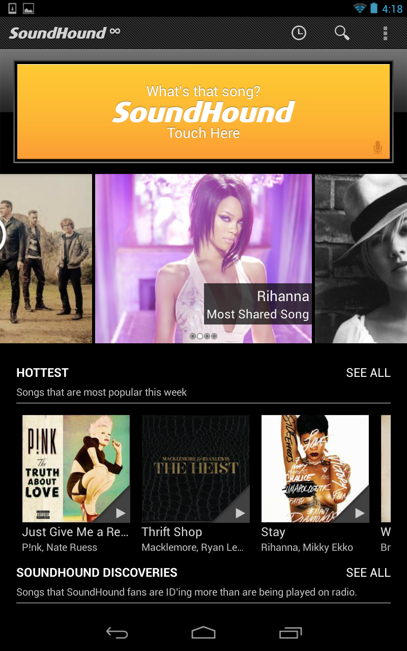 SoundHound Updated With A New Tablet Interface, All Hail Big Screens