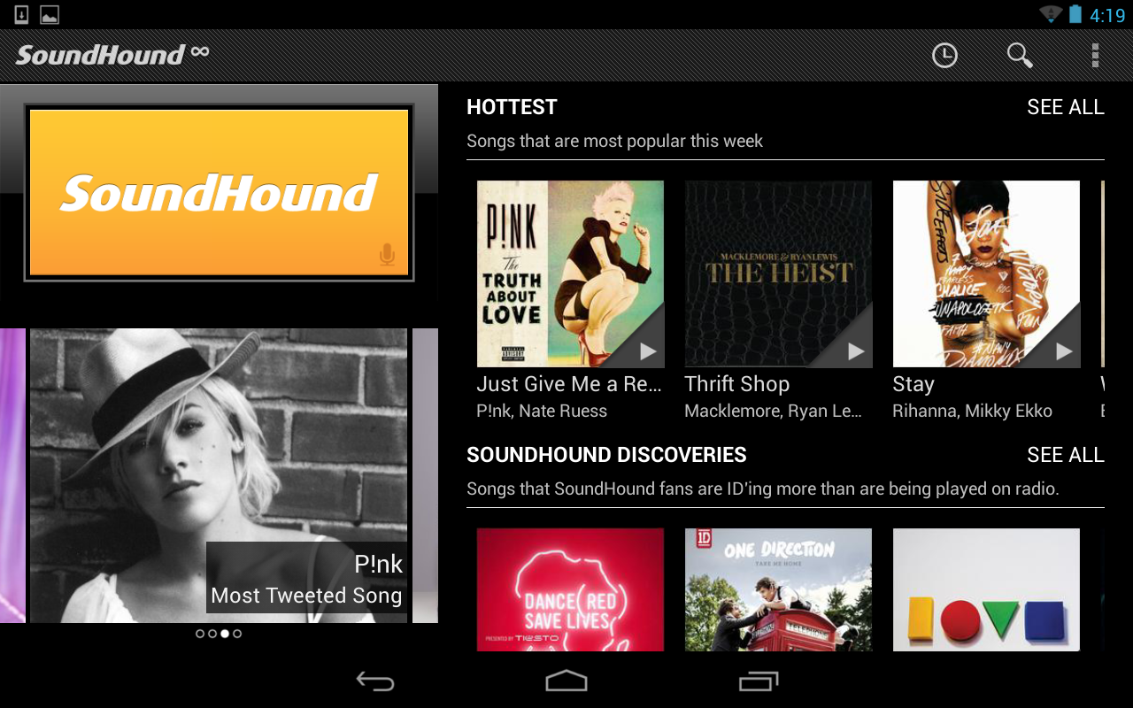 SoundHound Updated With A New Tablet Interface, All Hail Big Screens
