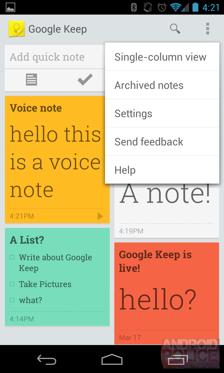 Hands-On With Google Keep For Android: Notes, Checklists, Voice Notes ...
