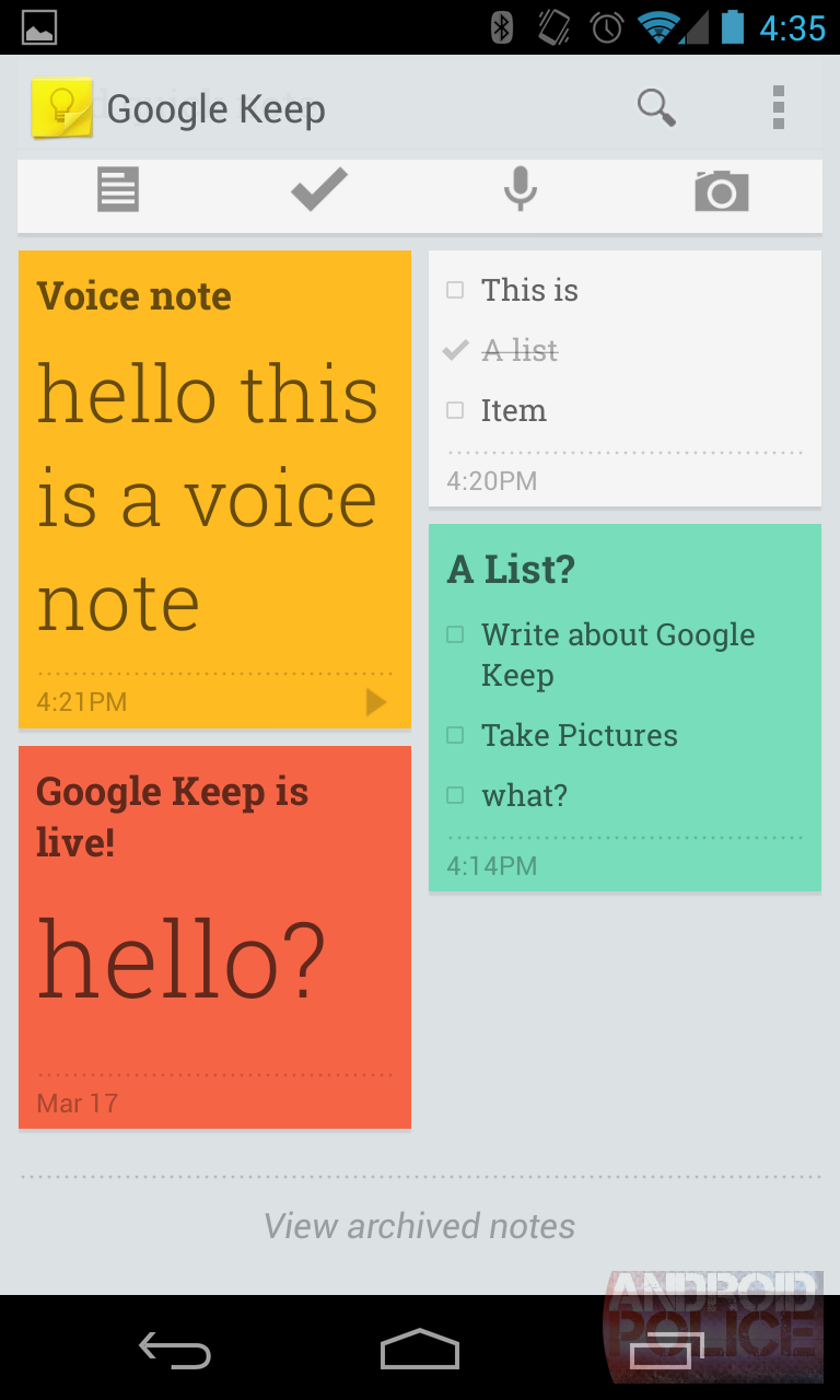 Hands-On With Google Keep For Android: Notes, Checklists, Voice Notes ...