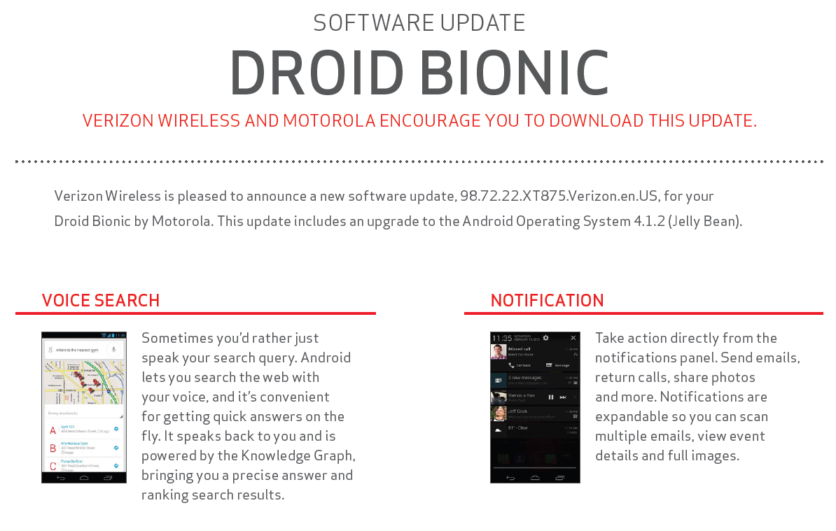 DROID Bionic Jelly Bean Update (Android 4.1.2) Announced On Verizon ...