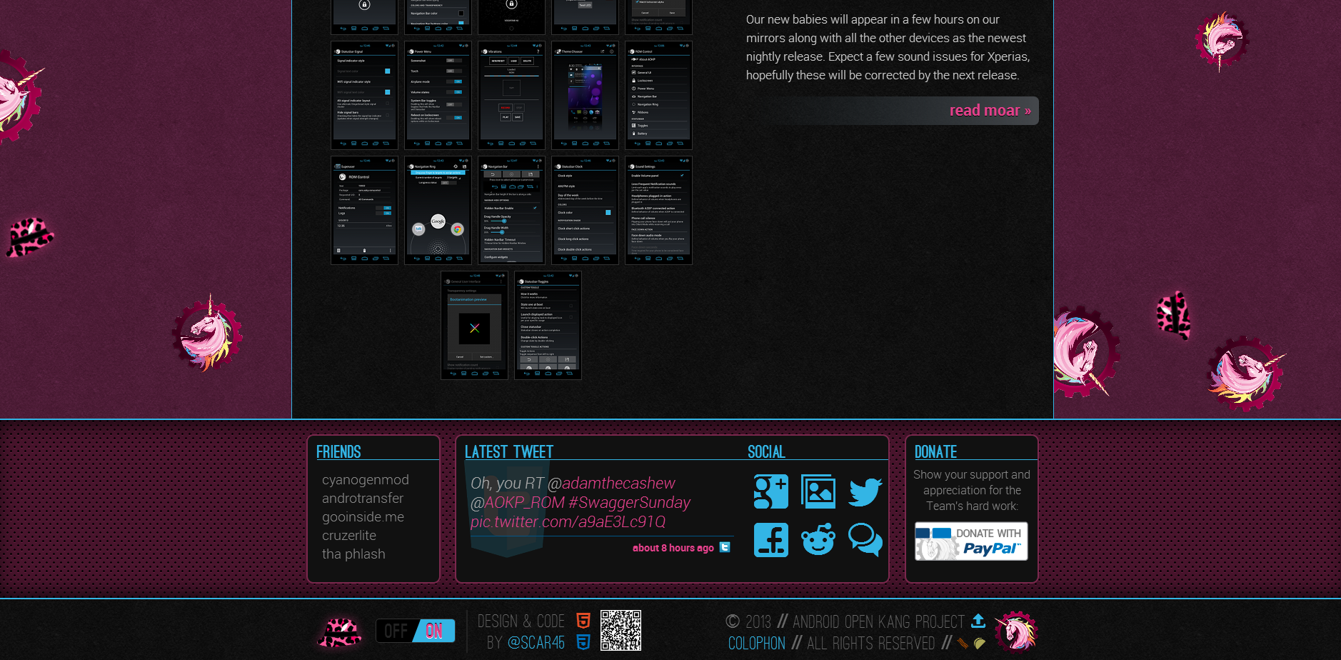 AOKP's New Homepage Has More Swagger Than A Drunken Unicorn