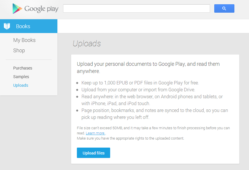 Google Play Books Updated To Allow Uploading Your Own Documents And ...