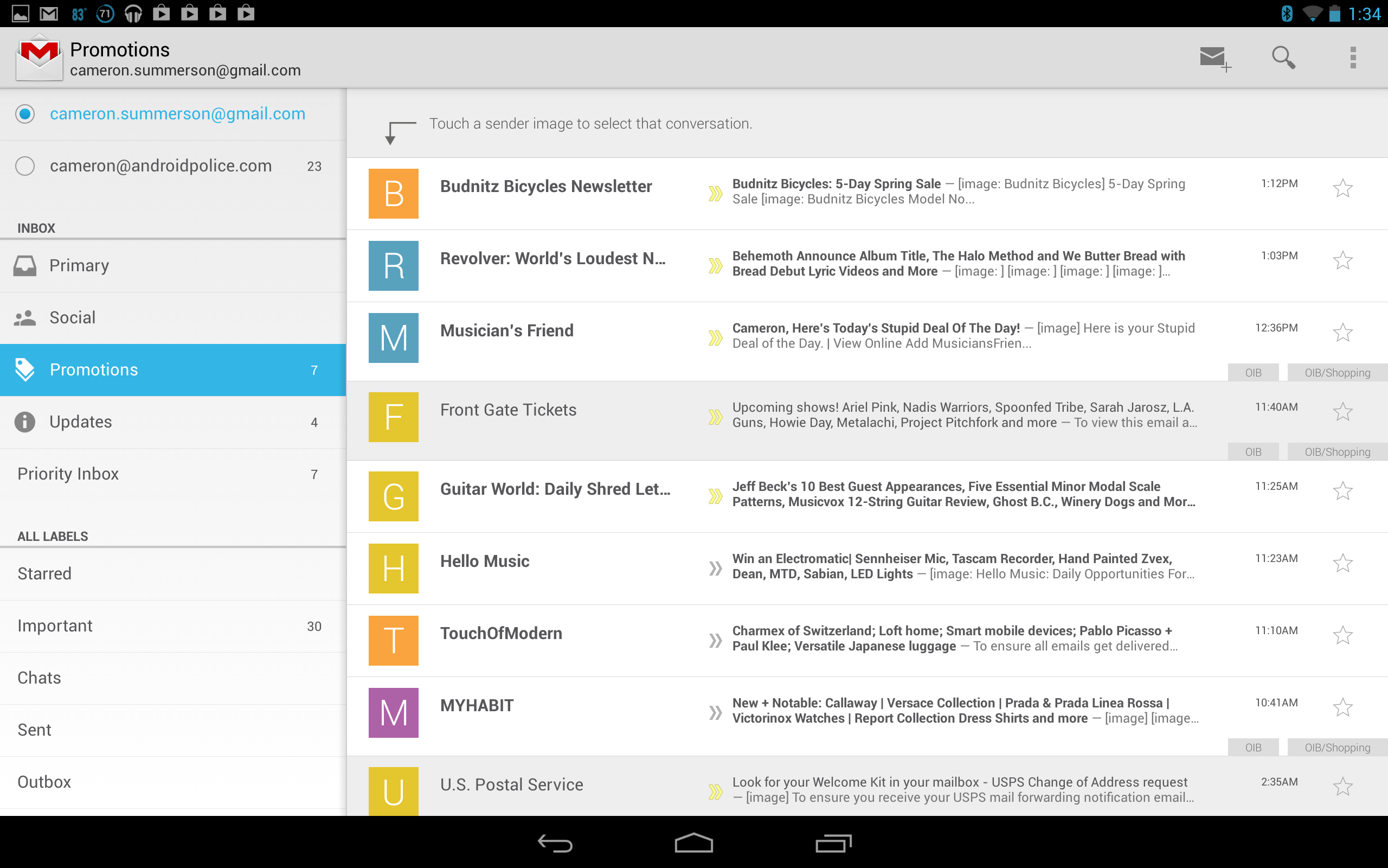 Download: New Gmail For Android v4.5 With Slide-Out Navigation And ...