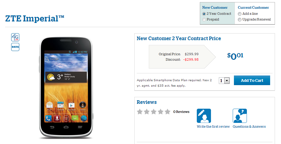 US Cellular Launches The ZTE Imperial, A 4G LTE Android 4.1 Handset ...