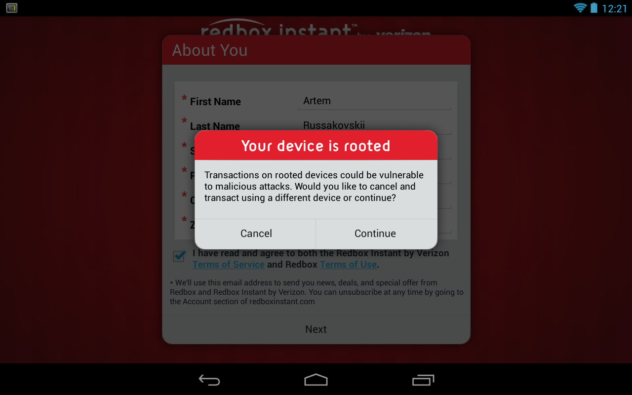 Redbox Instant Updated To v1.2, Finally Works On Rooted Devices