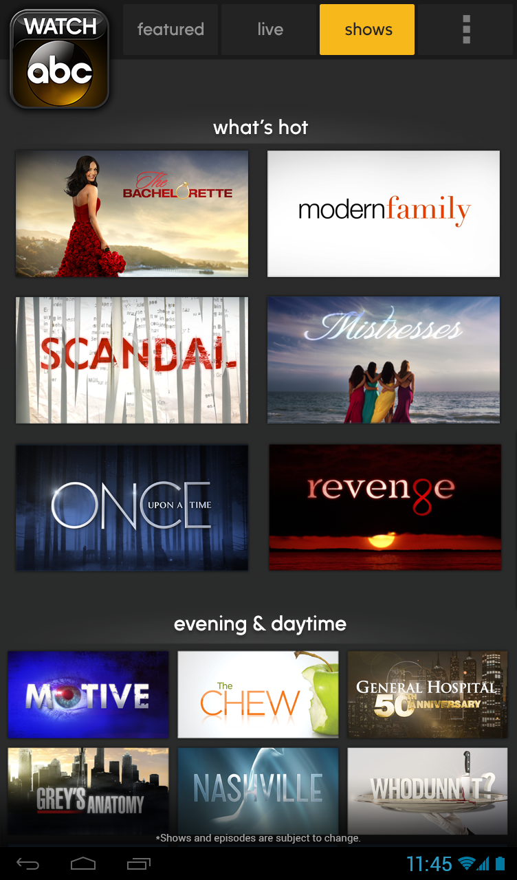[New App] Official Watch ABC App Promises Full TV Shows, Probably Doesn ...