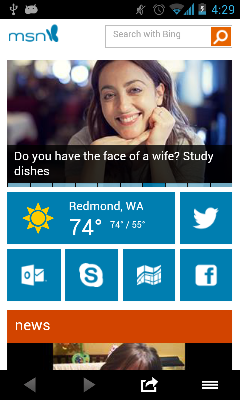 [New App] Microsoft Replaces MSN For Android, Reminds Us That The Site ...