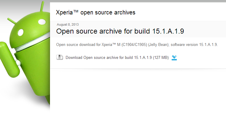 Sony Posts Open Source Files For The Upcoming Xperia M