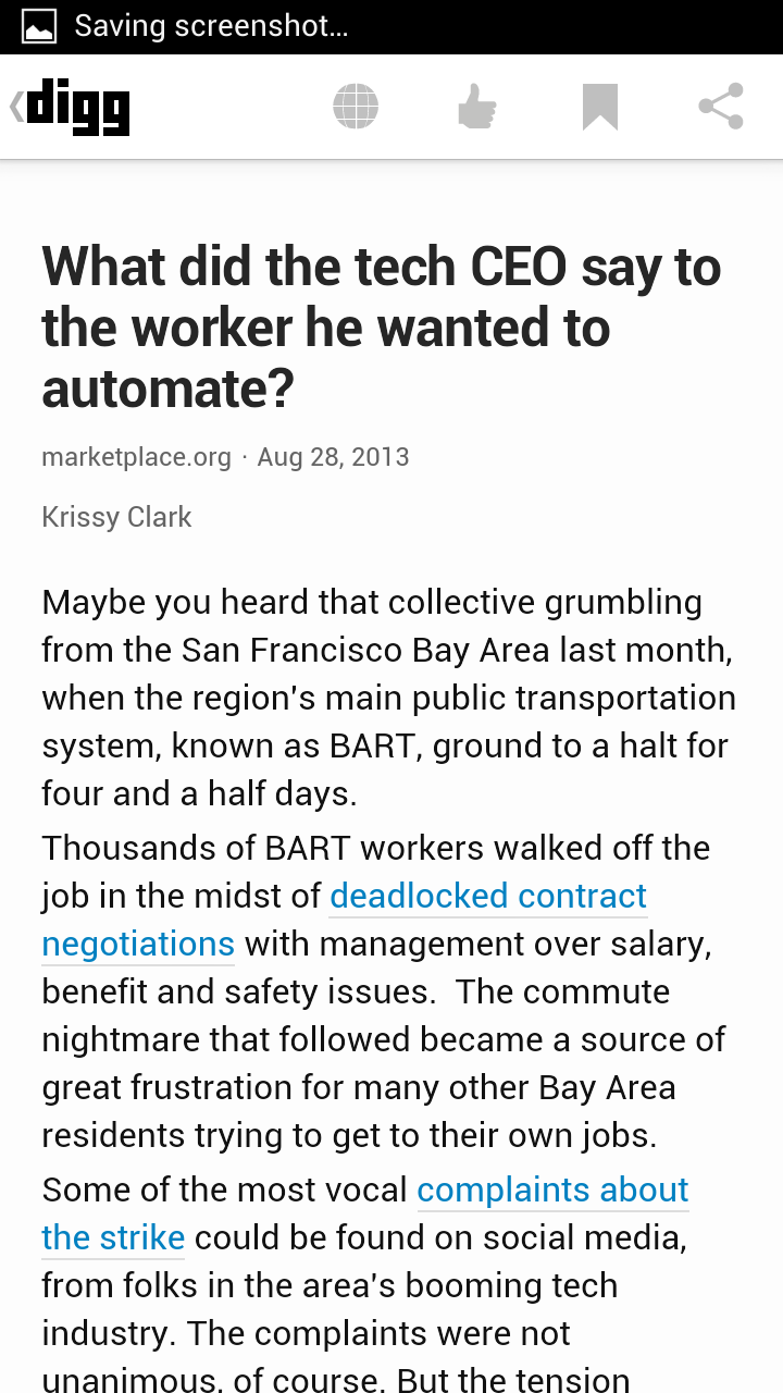 Digg Reader Released For Android And It's Beautiful