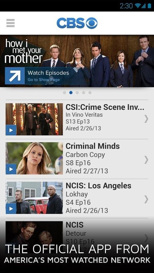[New App] CBS Finally Learns How To Internet, Releases Streaming App ...