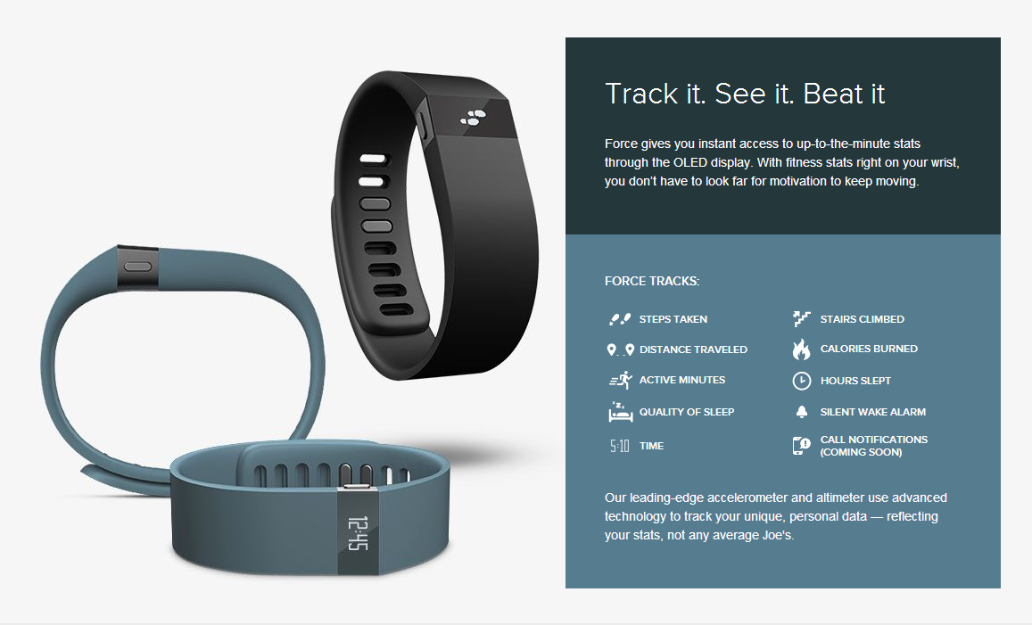 Fitbit Force Fitness Bracelet Is A Personal Trainer On Your Wrist That ...